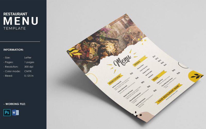 Restaurant Menu | Food Menu, Ms Word and Photoshop Template