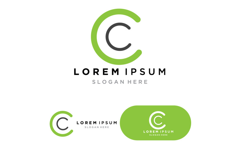 C Circle logo Template vector icon design v1