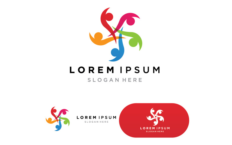 Community team Logo Design Template for Teams or Groups v3