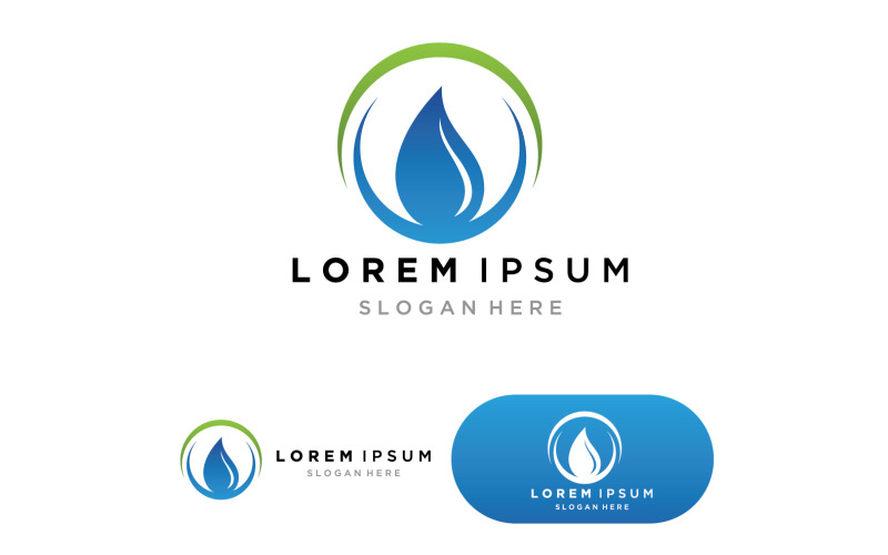 Goccia d'acqua Logo Template design illustrazione vettoriale 1