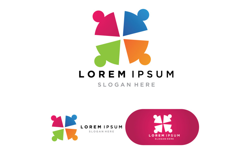 Plantilla de diseño de logotipo de equipo comunitario para equipos o grupos v2