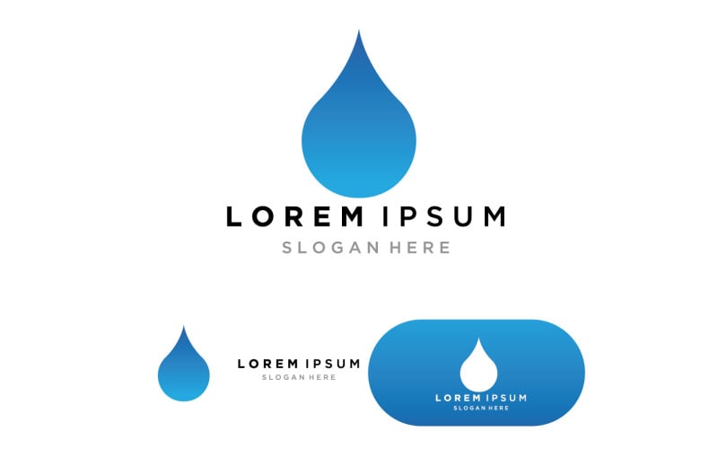 Su damlası Logo vektör çizim tasarımı v2 - TemplateMonster