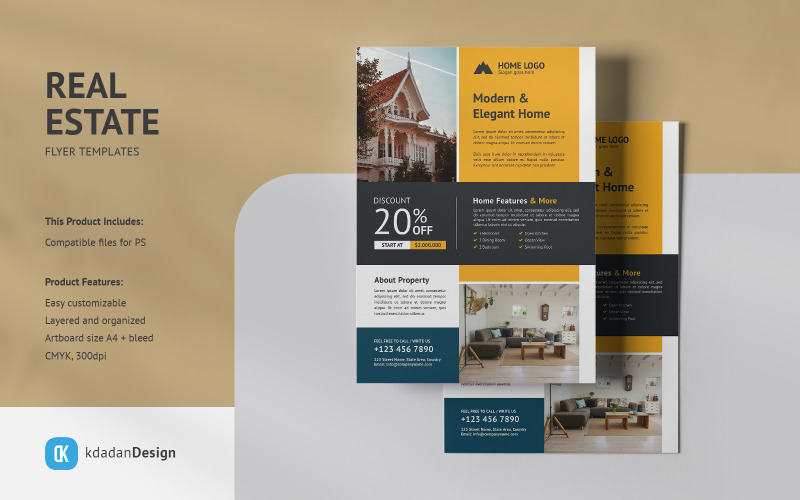 Real Estate Flyer PSD Templates Vol 059 - TemplateMonster