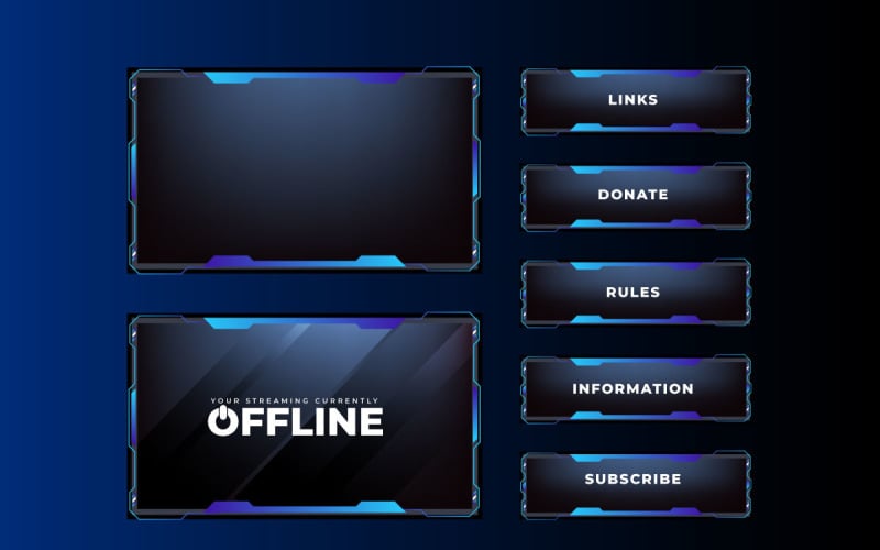 Modern streaming screen panel vector - TemplateMonster