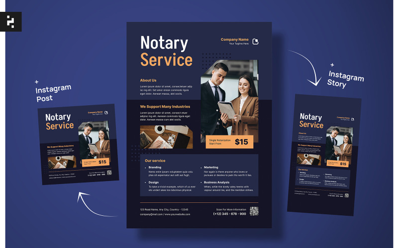 Notary Service Flyer - Modern Corporate - TemplateMonster