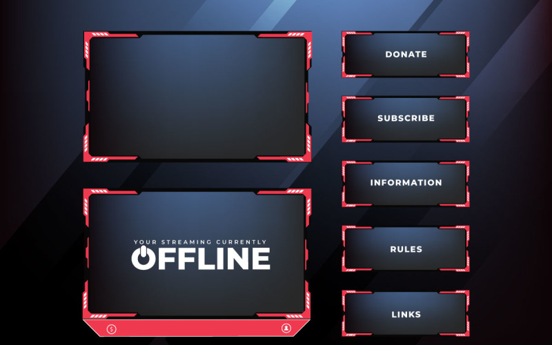 Online gaming broadcast panel vector - TemplateMonster