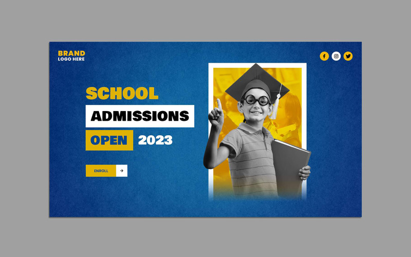 Free School Admission Open Web Banner - TemplateMonster