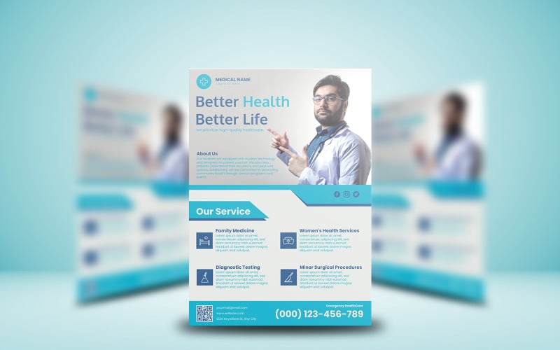 Medical Service Flyer Template 1 #313005 - TemplateMonster