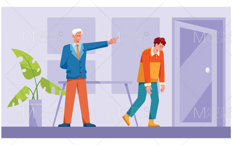 Fired From Work Vector Illustration #313299 - TemplateMonster