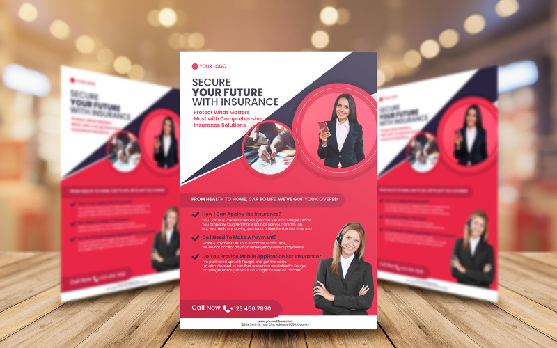 Insurance Flyer Template Design #313205 - TemplateMonster
