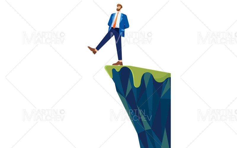 Over the Edge on White Vector Illustration - TemplateMonster