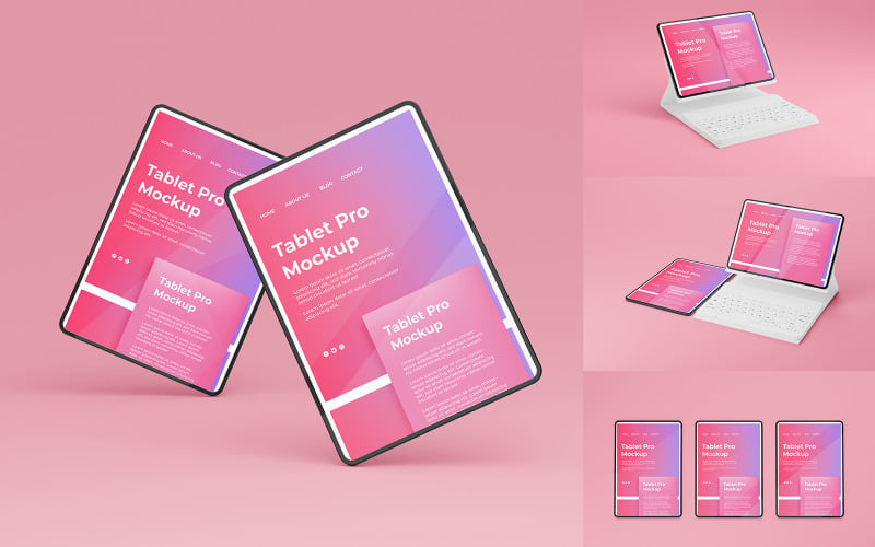 Bundle Tablet Pro Mockup Template #313473 - TemplateMonster