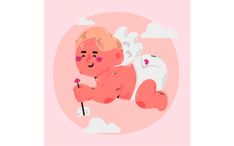 Hand Drawn Valentine's Day Cupid Illustration