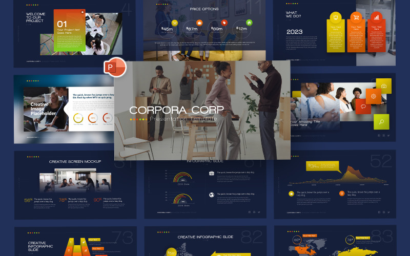 Corpora Modern Business PowerPoint Template - TemplateMonster