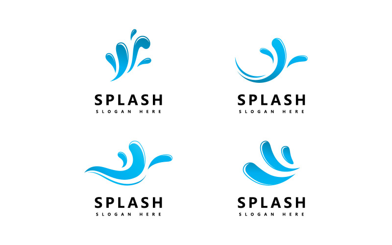 Water wave Splash symbol and icon Logo Template vector V15