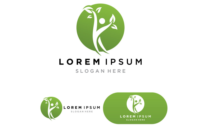 Human caracter,health people and leaf logo v4