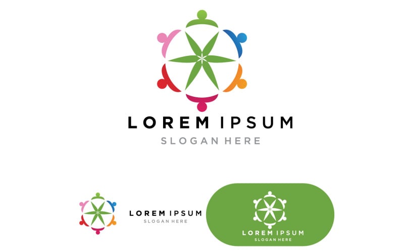 People group ,team friends logo vector v3 - TemplateMonster