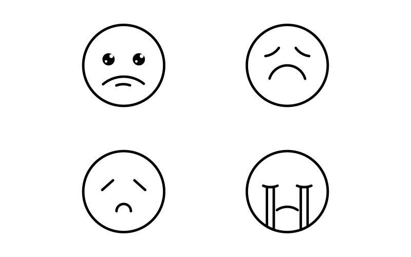 Sad Emotion icon design vector illustration Template V4