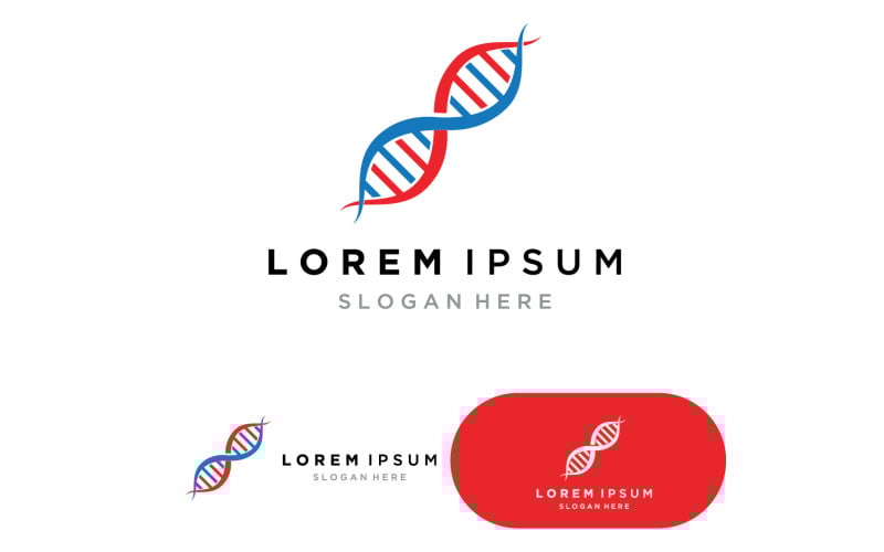 DNA Genetic Logo Design Template Vector v1 - TemplateMonster