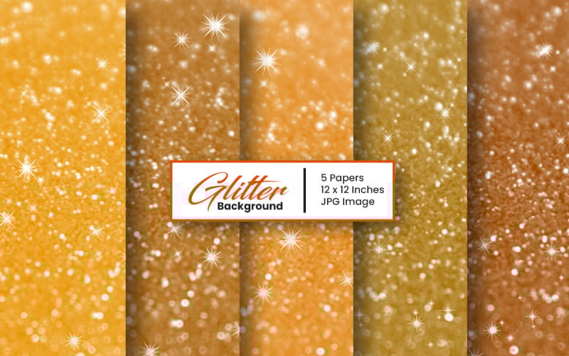 Golden Glitter Digital Paper Texture Background or Sparkling Festive ...