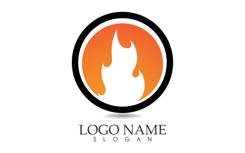 Fire and flame oil and gas symbol vector logo v44