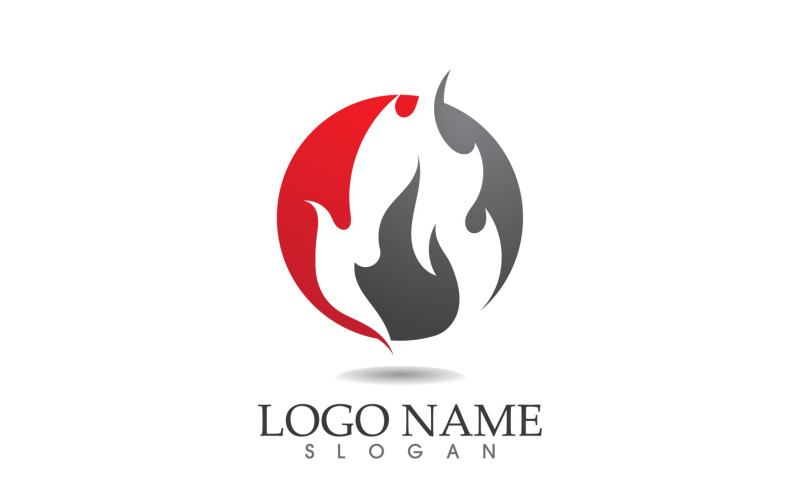 Fire and flame oil and gas symbol vector logo v70