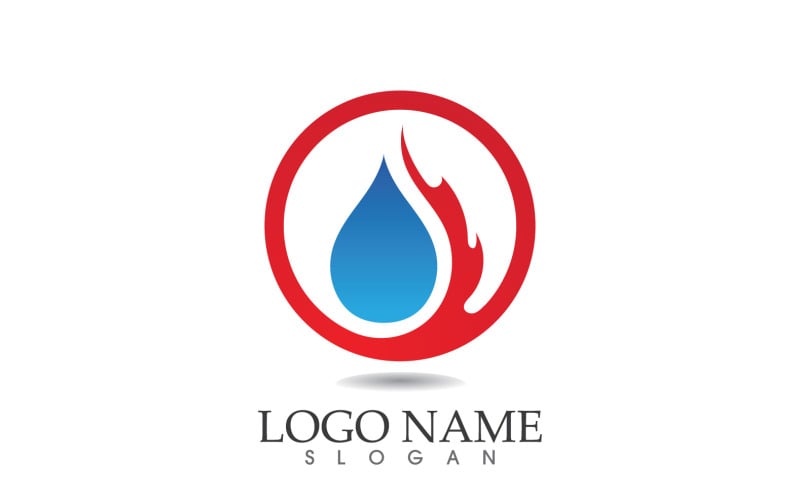 Fire and flame oil and gas symbol vector logo v85