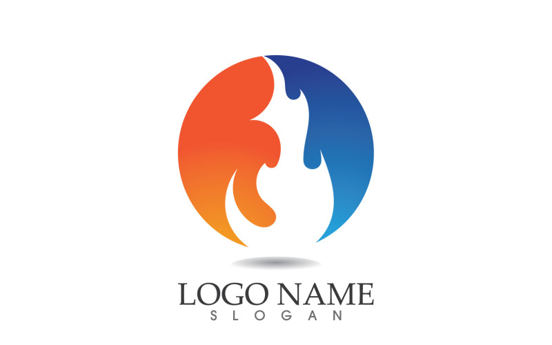 Fuego y llama aceite y gas símbolo vector logo v99