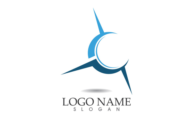 Compass map logo and symbol vector v6 - TemplateMonster