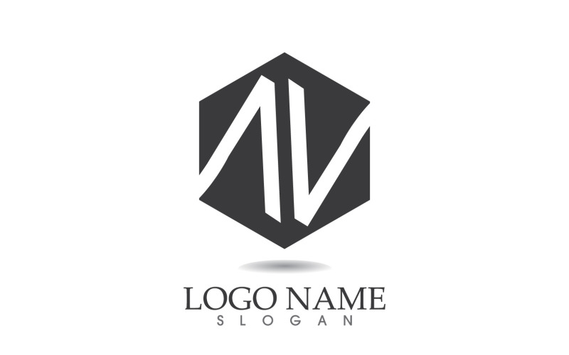 N design de vetor de logotipo de nome comercial inicial v1