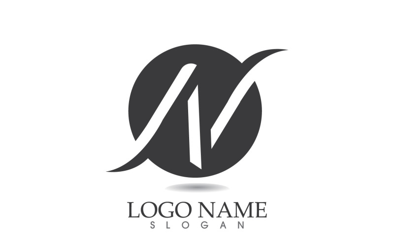 N design de vetor de logotipo de nome comercial inicial v24