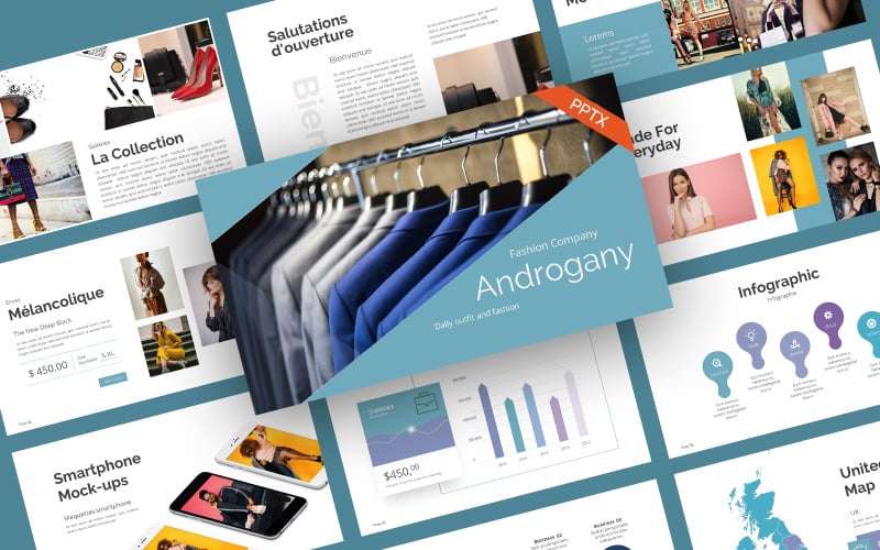 Modèle PowerPoint de mode moderne androganie