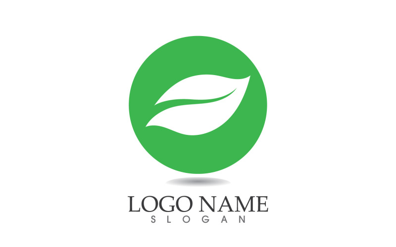 Green eco leaf nature fresh logo vector v28 - TemplateMonster