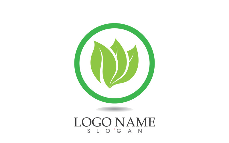 Green eco leaf nature fresh logo vector v49 - TemplateMonster