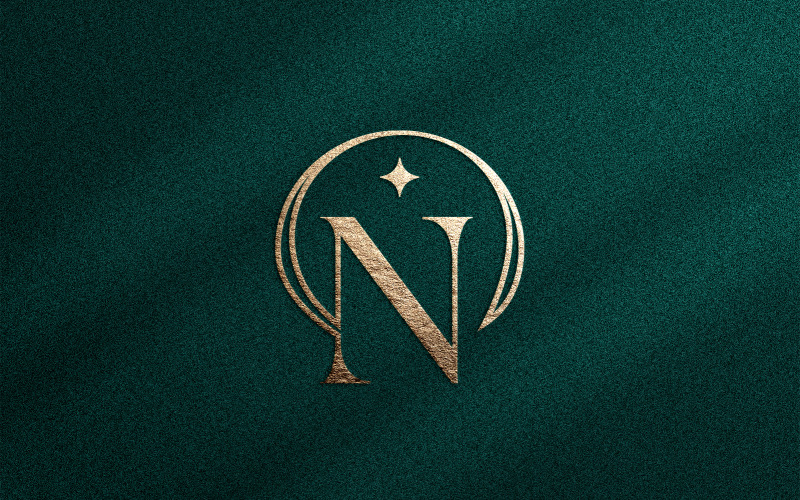 Lettre cosmétique élégante de logo de beauté minimaliste N