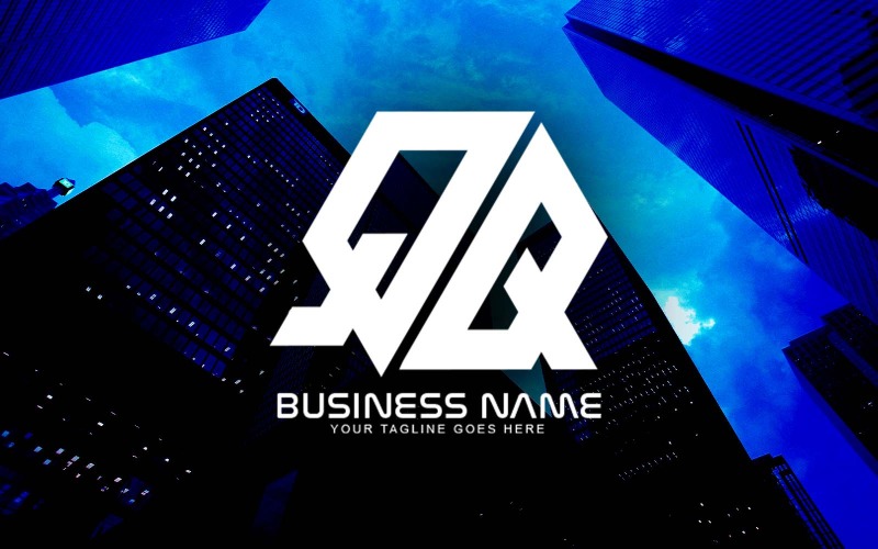Professional Polygonal QQ Letter Logo Design For Your Business - Brand ...