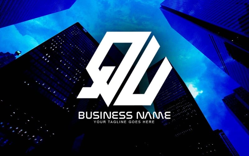 Professional Polygonal QU Letter Logo Design For Your Business - Brand ...