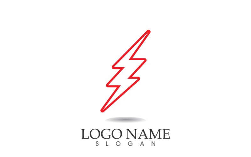 Thunderbolt lightning flash, power logo vector v24