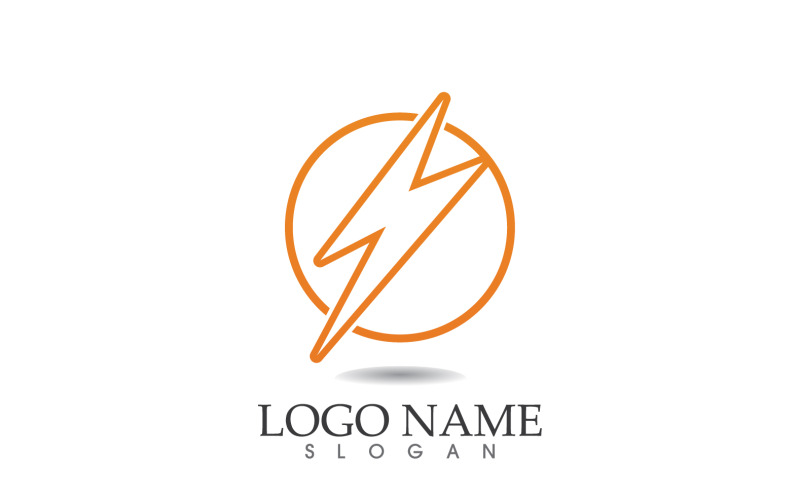 Orange Lightning Bolt Logo Name
