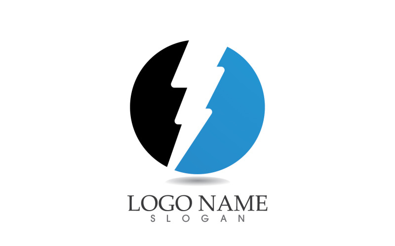 Thunderbolt fulmine design logo vettoriale v28