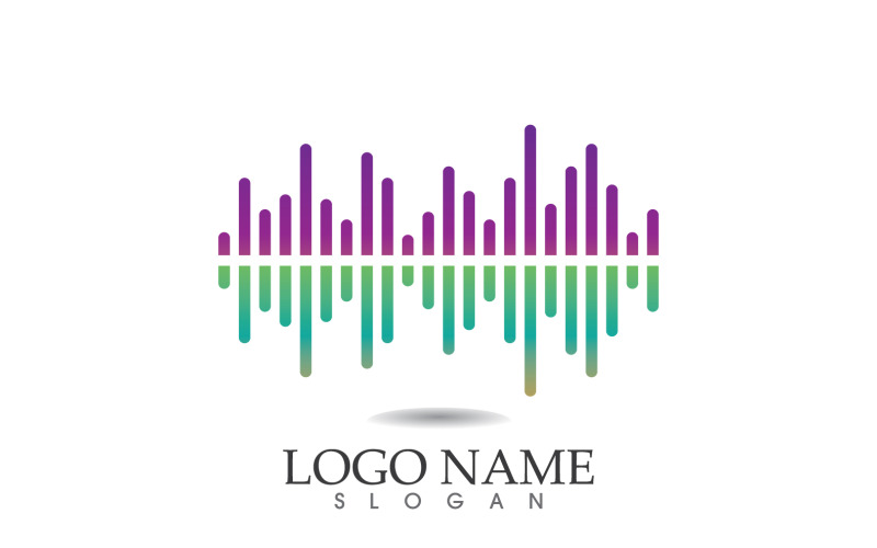 Equalizer sound wave logo and symbol vector v16