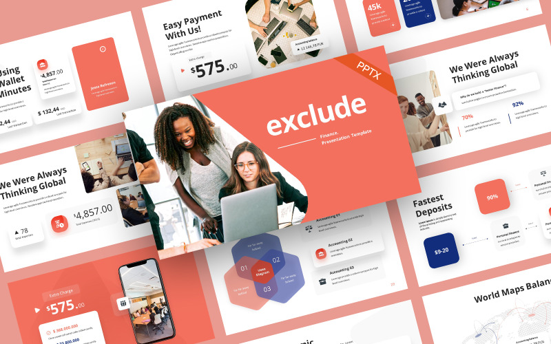 Exclude Modern Finance PowerPoint Template - TemplateMonster