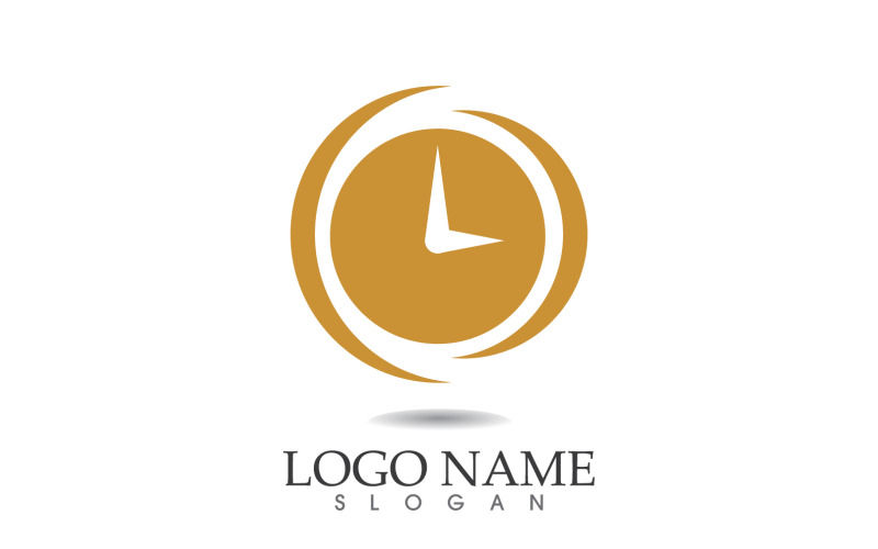 Logo d'entreprise de l'heure de l'horloge vecteur v2
