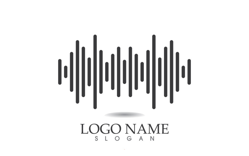 Logo d'onde sonore d'égaliseur et vecteur de symbole v14