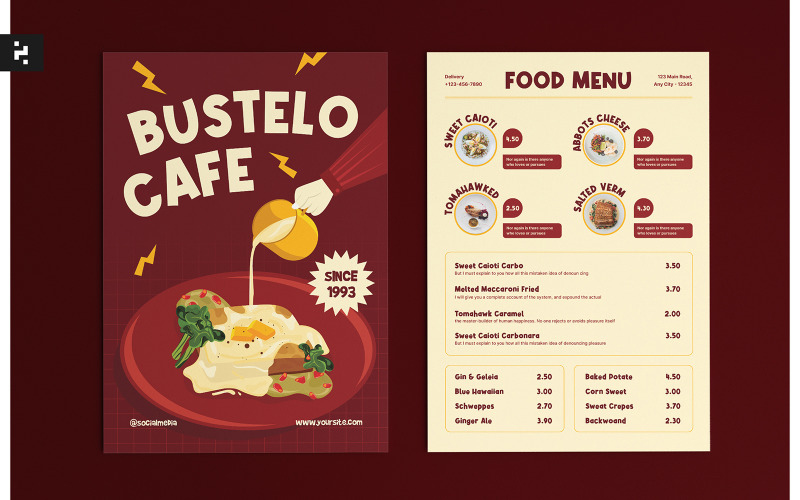 Creative Hotdog Menu Template #327521 - TemplateMonster