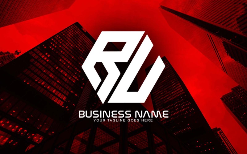 Diseño de logotipo de letra RU poligonal profesional para su negocio ...