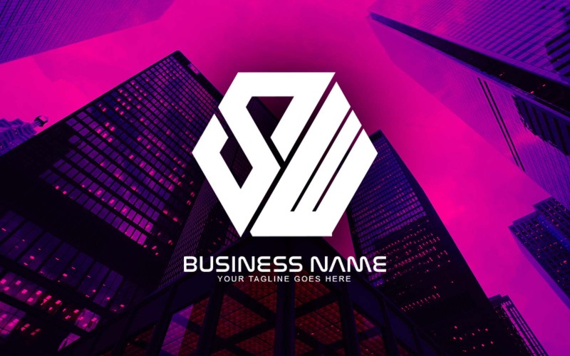 Professional Polygonal SW Letter Logo Design For Your Business - Brand ...