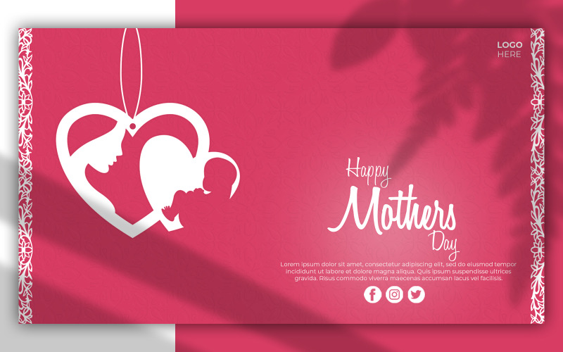Happy Mothers Day Social Media Post With Loving Mom and baby