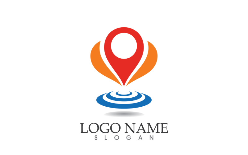 Logo de localisation de carte et vecteur de symbole v7