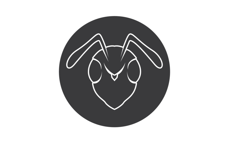 Logo de tête de fourmi et vecteur de symbole v23
